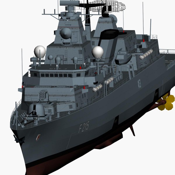 3d f123 brandenburg class frigate model