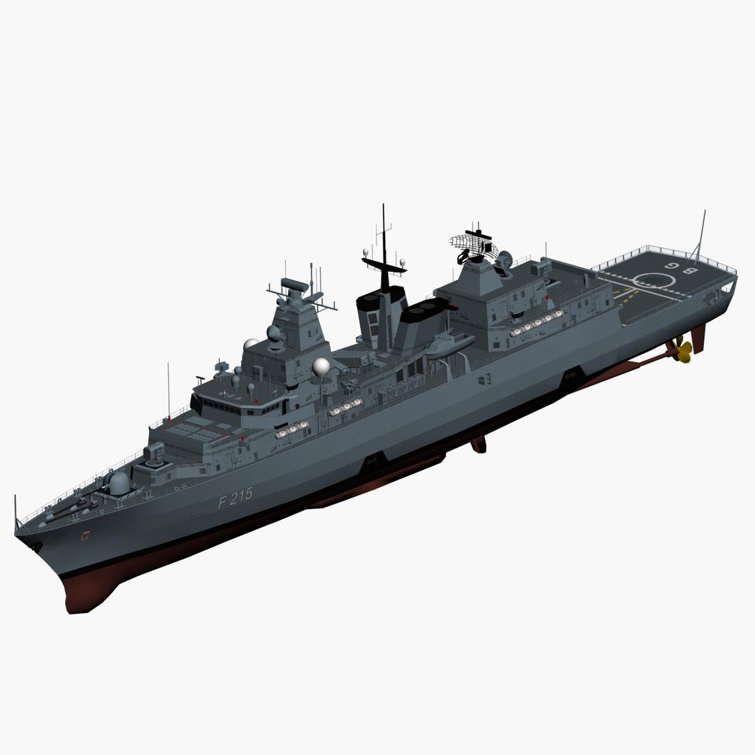 3d F123 Brandenburg Class Frigate Model