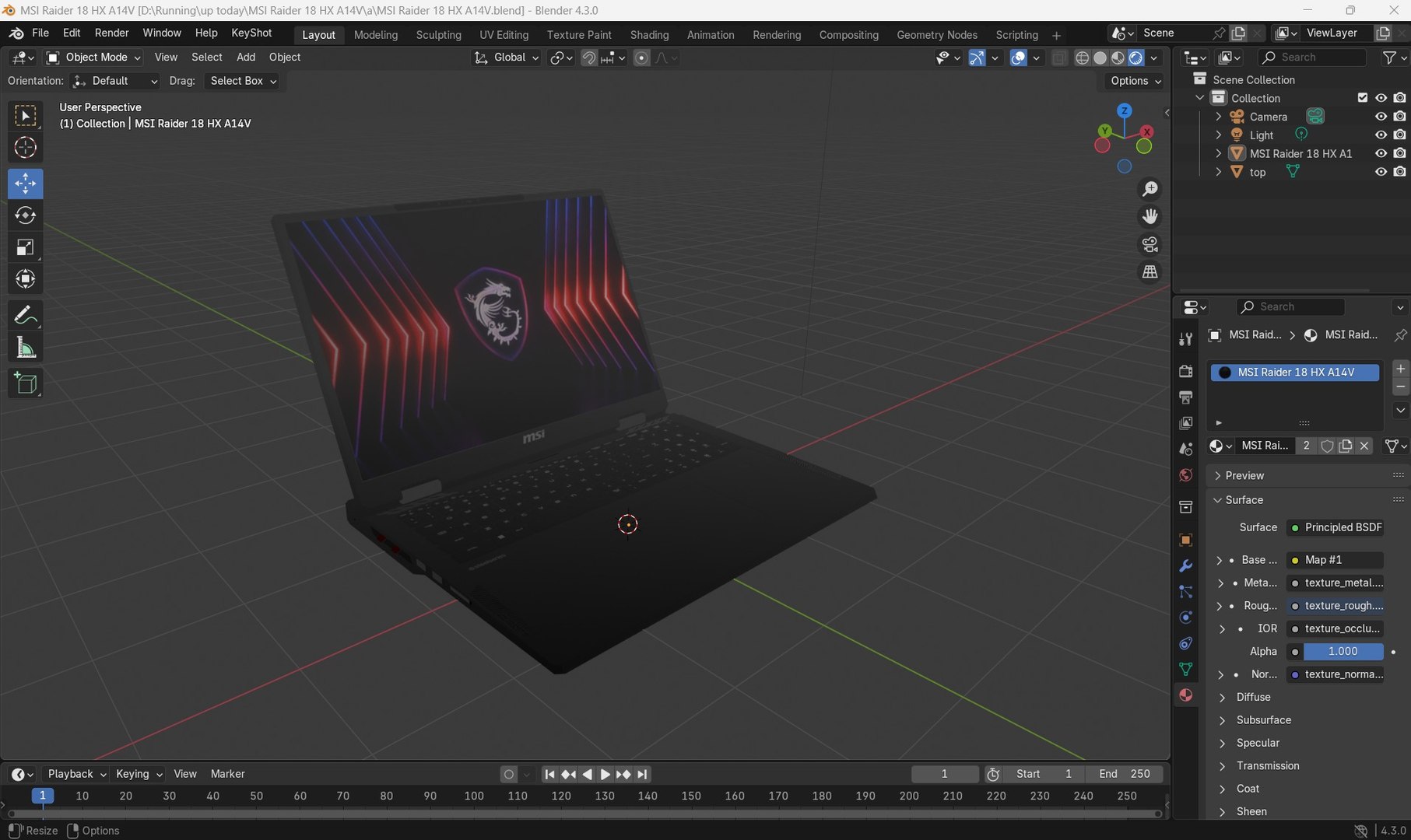 MSI Raider 18 HX A14V 3D Model - TurboSquid 2320753