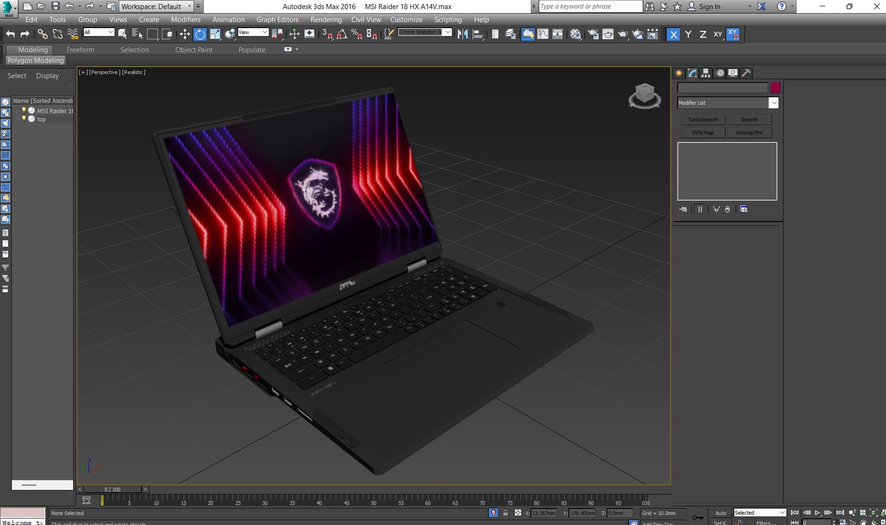 MSI Raider 18 HX A14V 3D Model - TurboSquid 2320753
