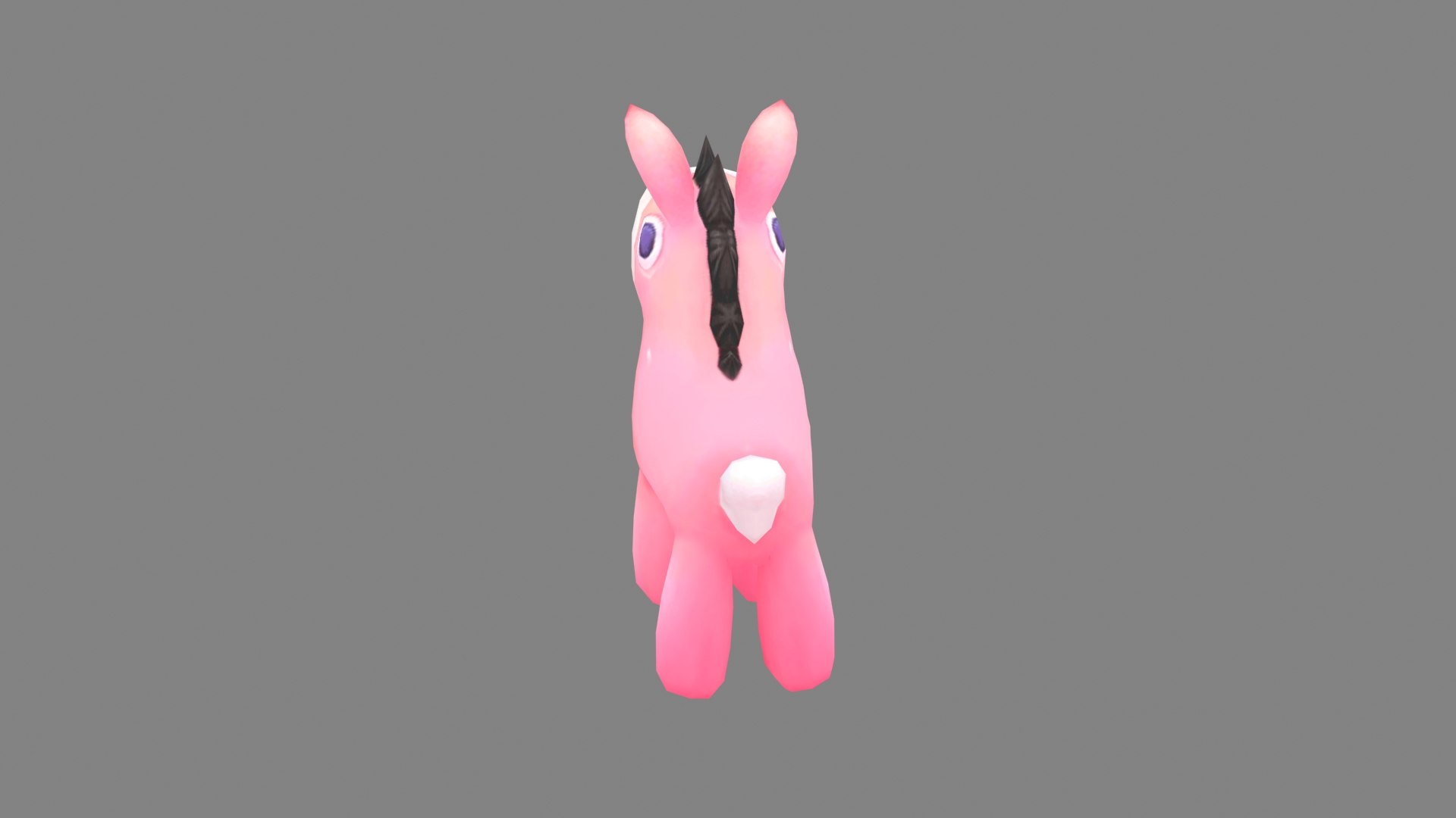 3D cartoon pink pony balloon - pink donkey Low-poly 3D model ...