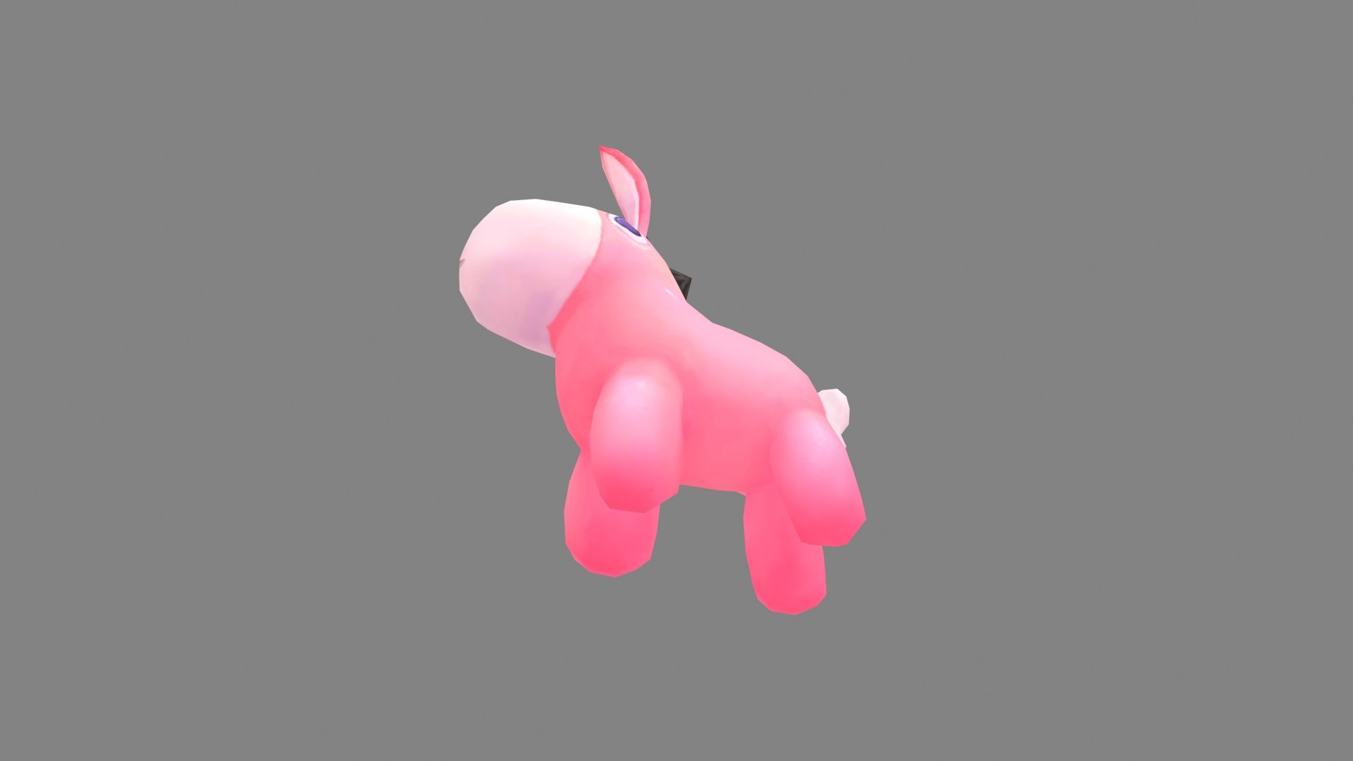 3D cartoon pink pony balloon - pink donkey Low-poly 3D model ...