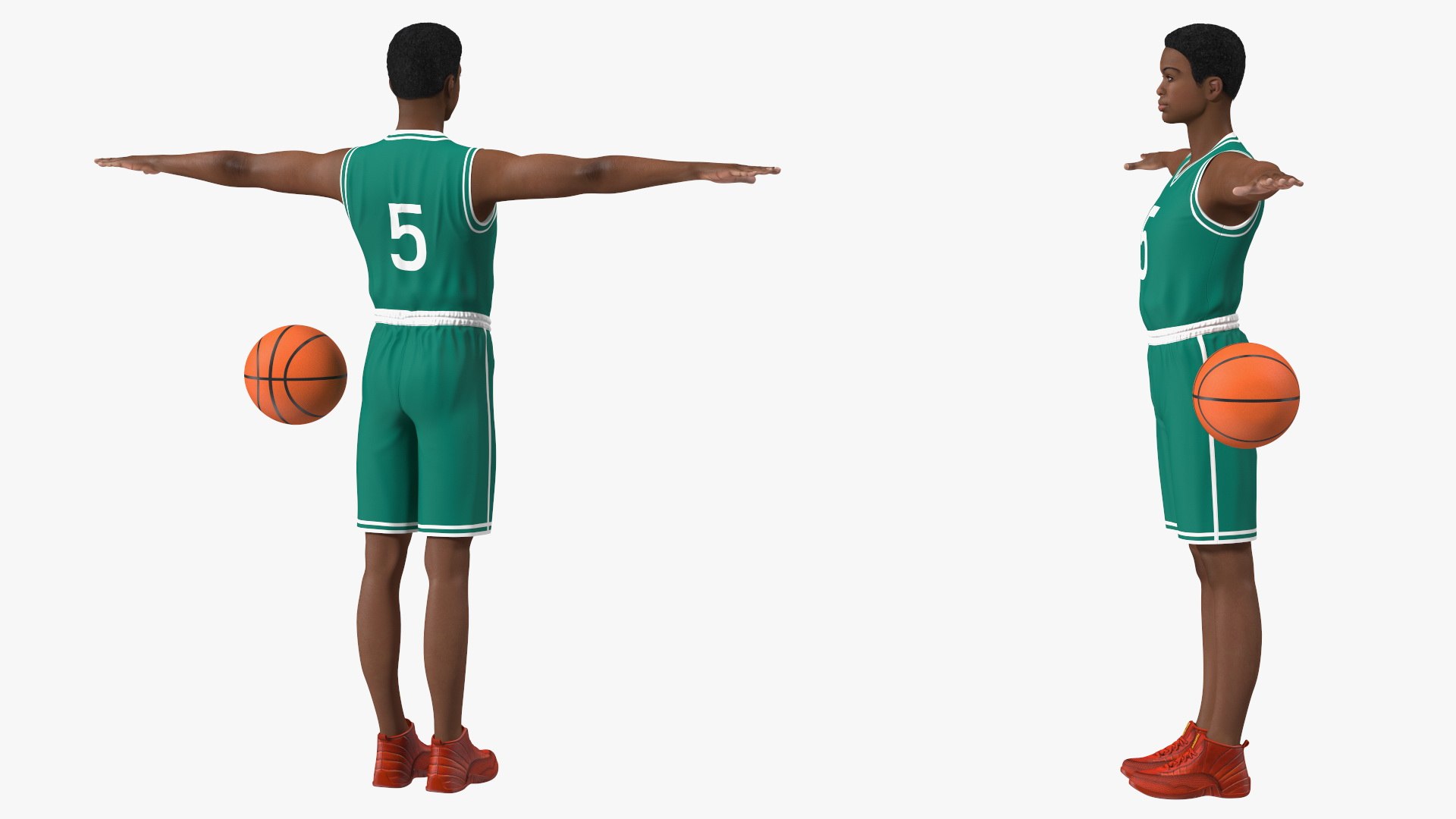 3D Light Skin Teenager Basketball Player T Pose - TurboSquid 1762826