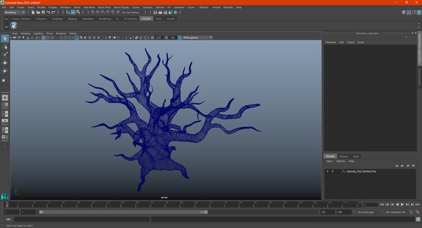 3D spooky old twisted tree winter model - TurboSquid 1549688
