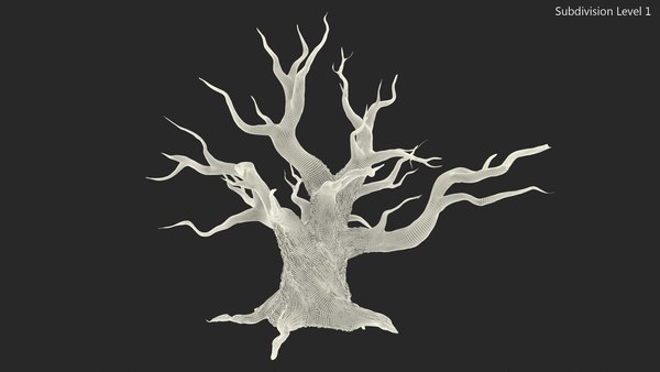 3D spooky old twisted tree winter model - TurboSquid 1549688