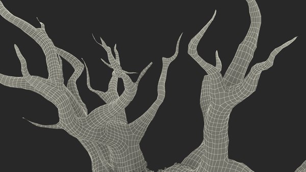 3D spooky old twisted tree winter model - TurboSquid 1549688