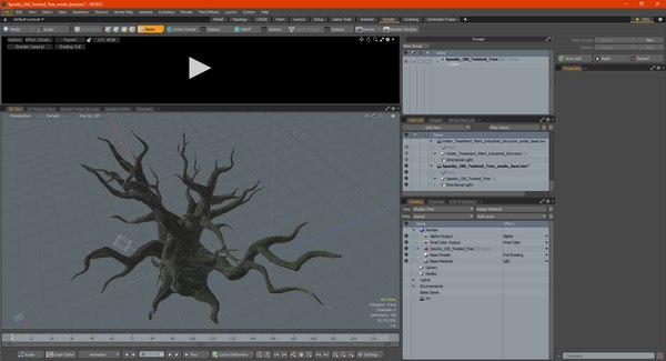 3D spooky old twisted tree winter model - TurboSquid 1549688