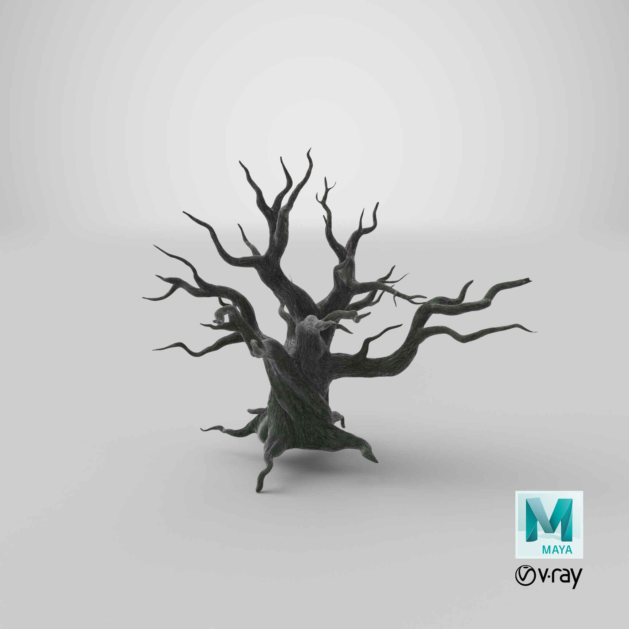 3D spooky old twisted tree winter model - TurboSquid 1549688