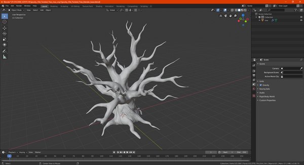 3D spooky old twisted tree winter model - TurboSquid 1549688