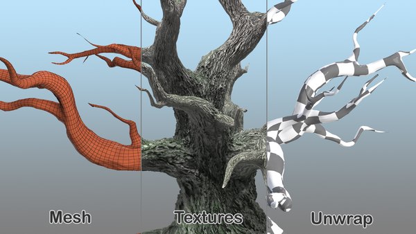 3D spooky old twisted tree winter model - TurboSquid 1549688