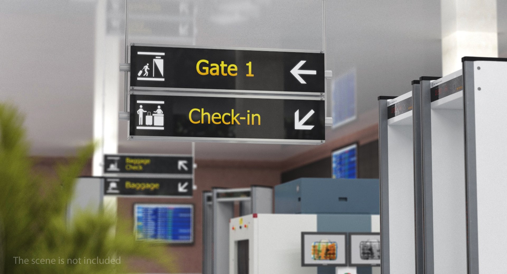3D Airport Signs Gate Check - TurboSquid 1329406