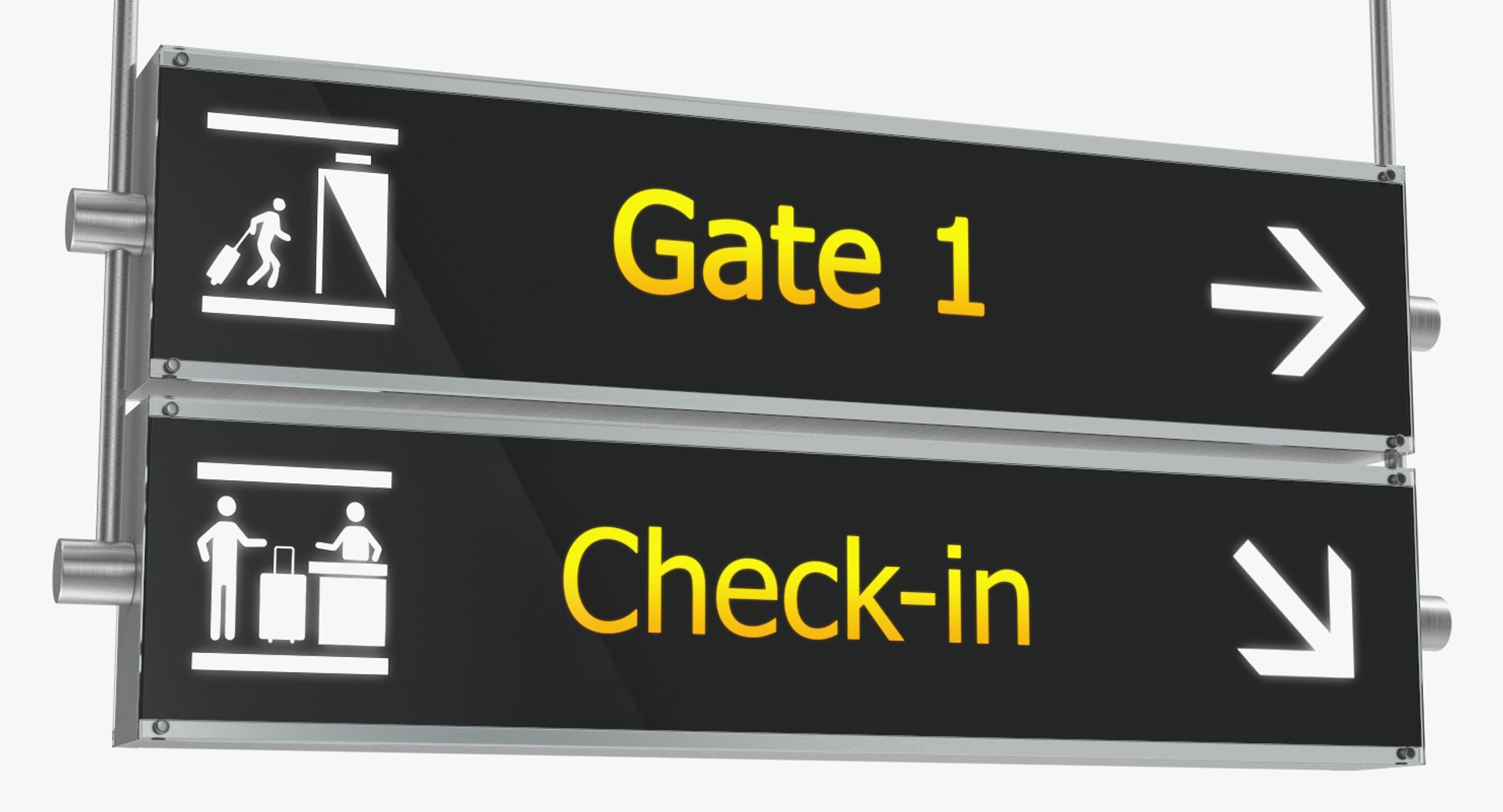 3D Airport Signs Gate Check - TurboSquid 1329406
