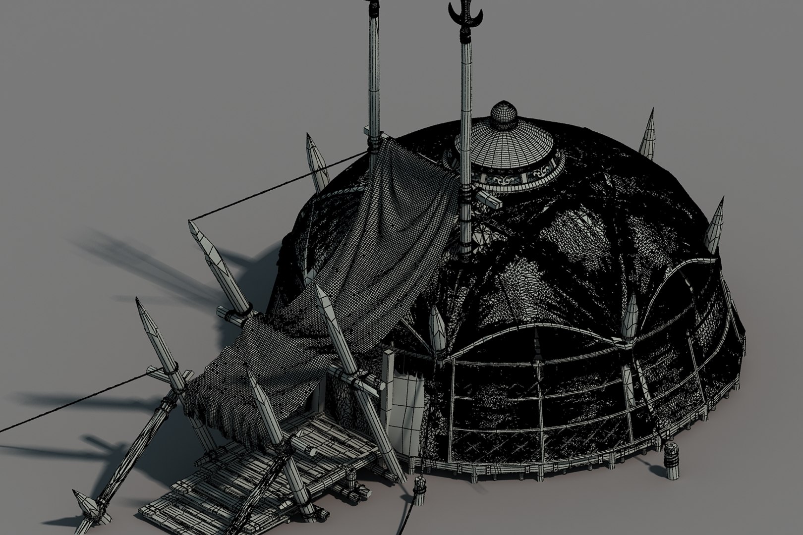 3D Mongolian Yurt Architecture Model - TurboSquid 1592033