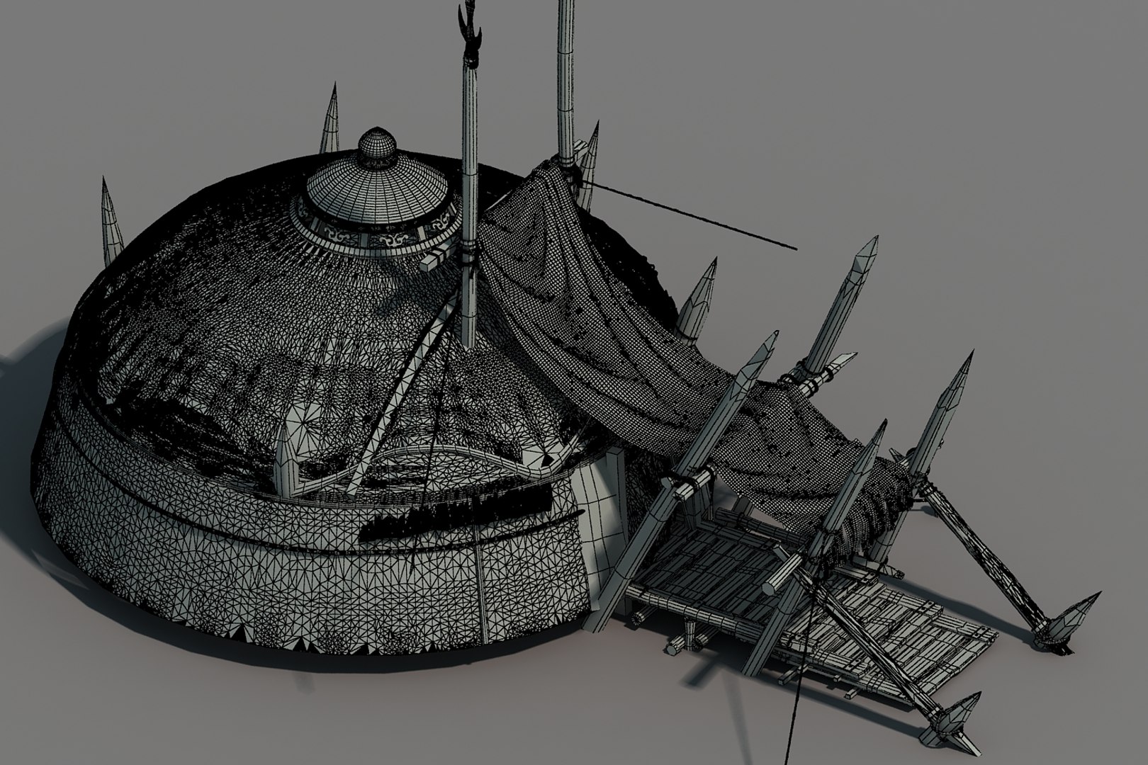 3D Mongolian Yurt Architecture Model - TurboSquid 1592033