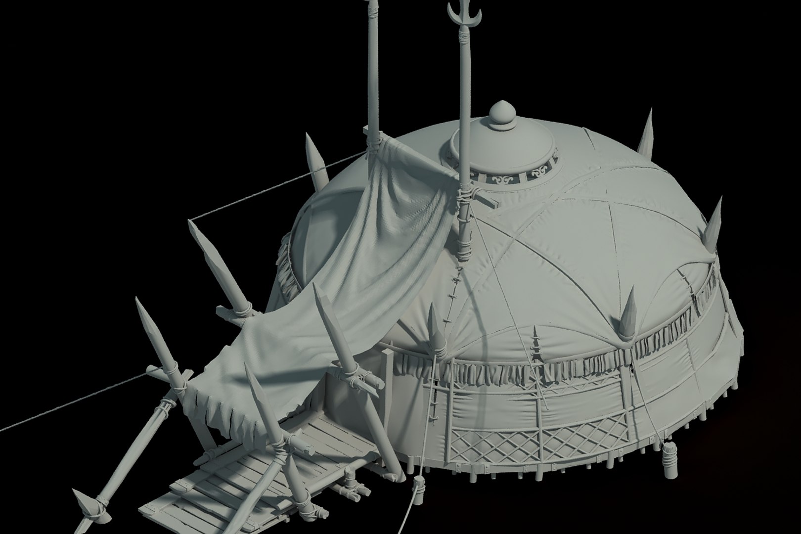 3D Mongolian Yurt Architecture Model - TurboSquid 1592033