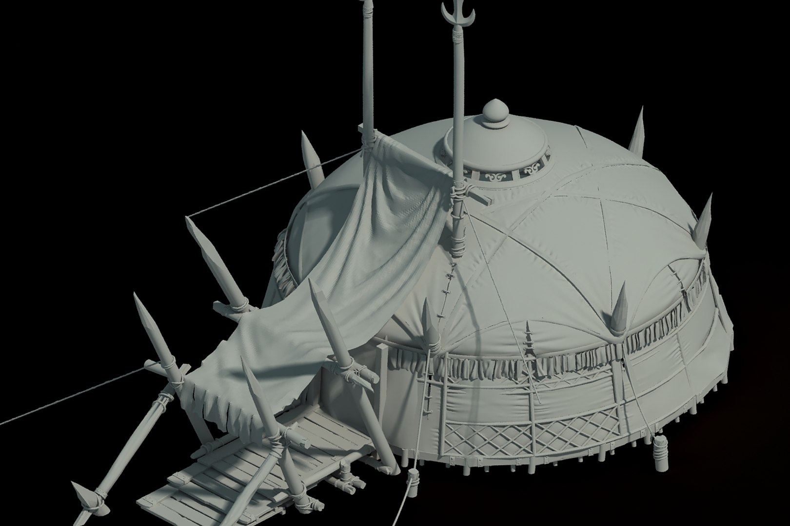 3D Mongolian Yurt Architecture Model - TurboSquid 1592033