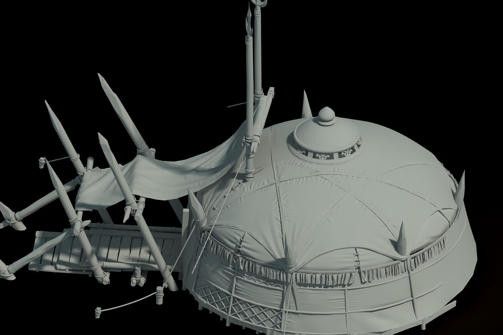 3D Mongolian Yurt Architecture Model - TurboSquid 1592033