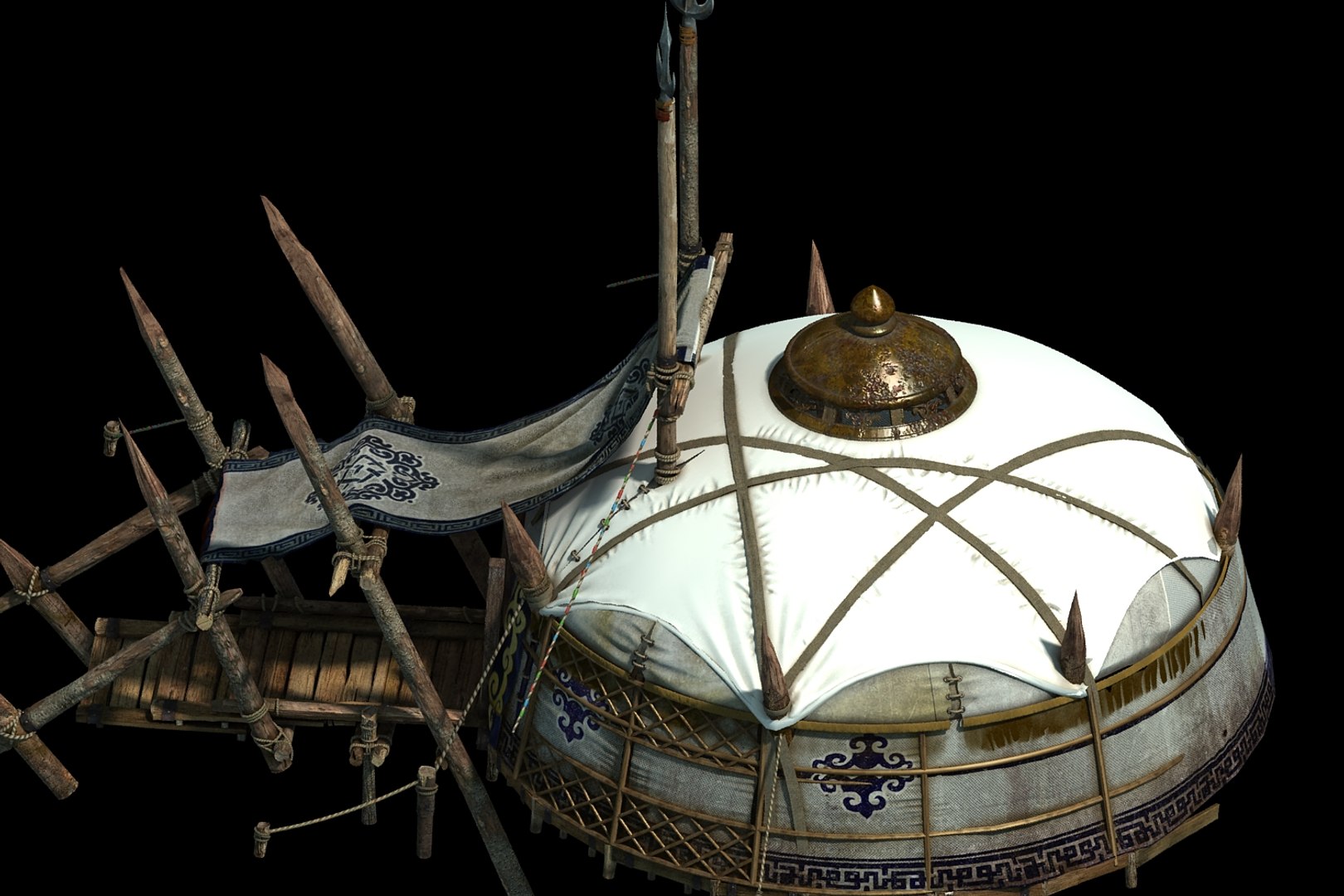 3D Mongolian Yurt Architecture Model - TurboSquid 1592033