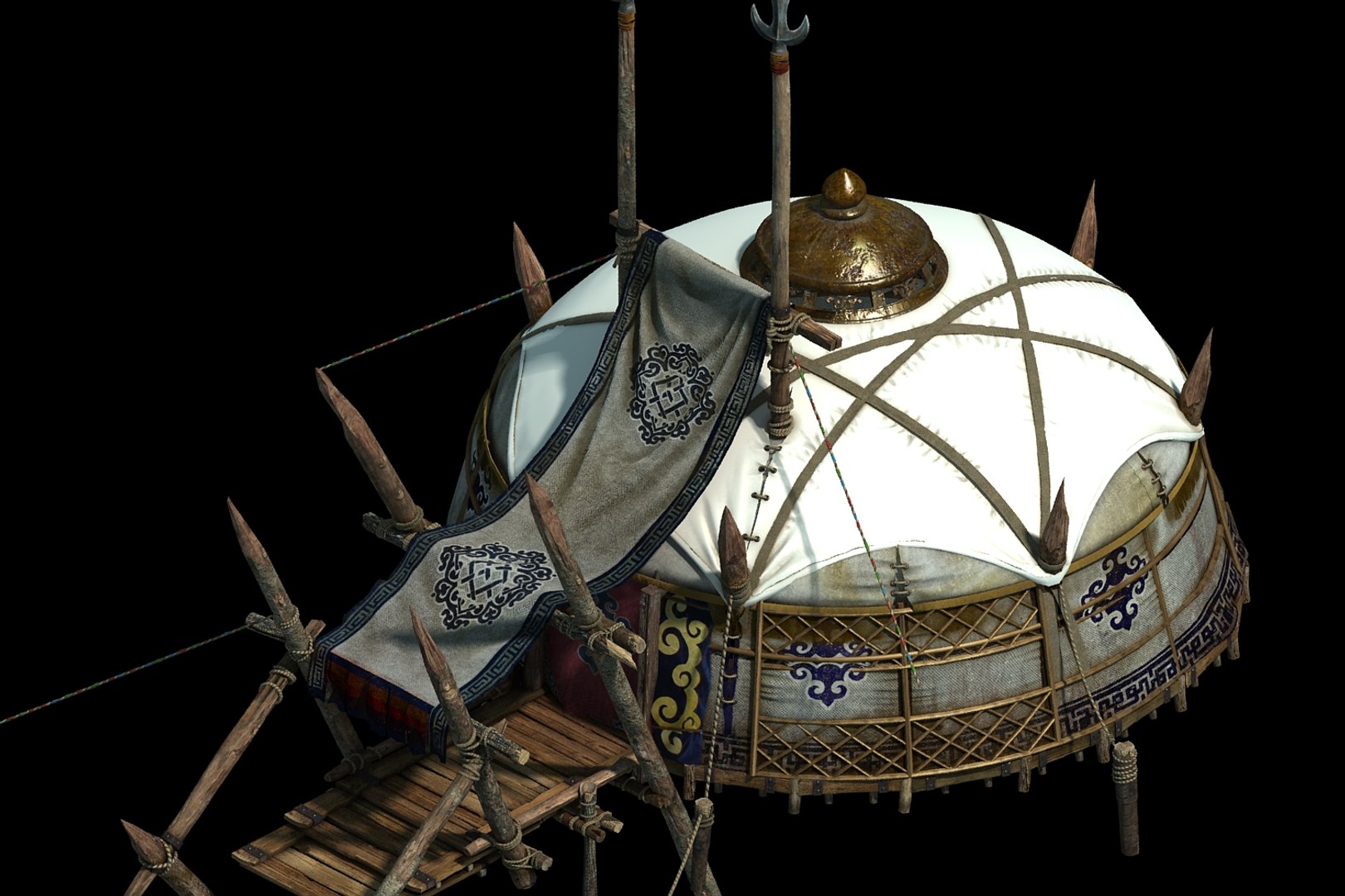 3D Mongolian Yurt Architecture Model - TurboSquid 1592033