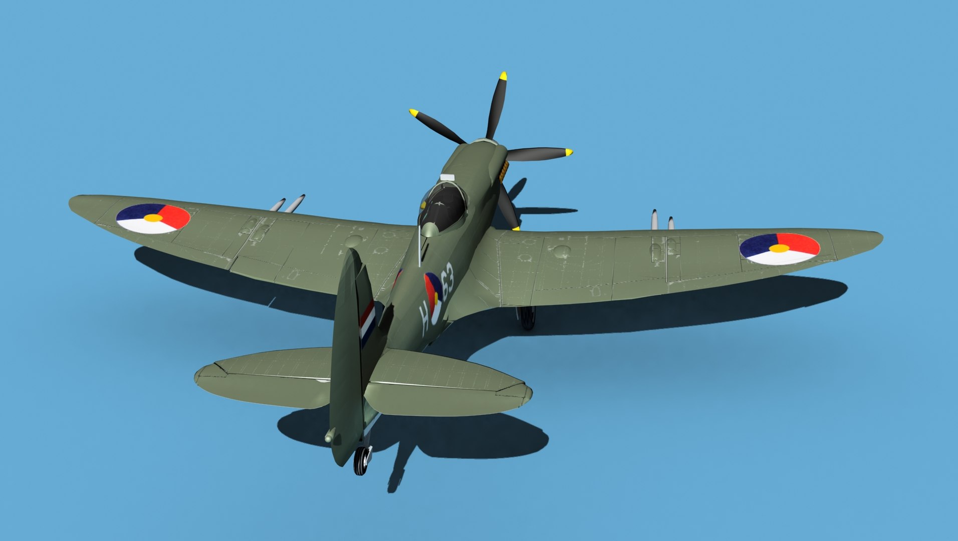 Supermarine Spitfire Mk XXII V16 Denmark Model - TurboSquid 1925750