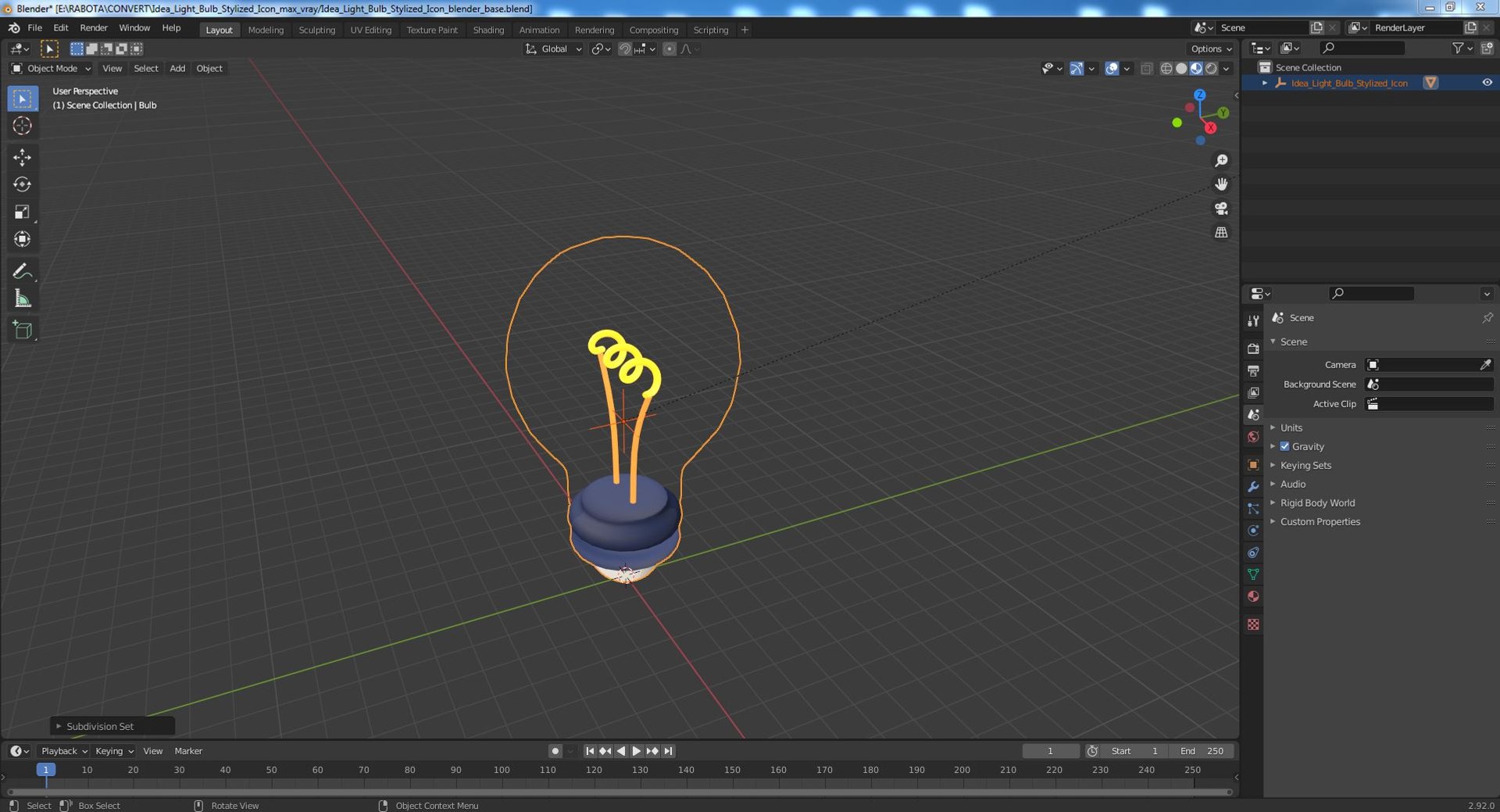 3D Idea Light Bulb Stylized Icon model - TurboSquid 2177349