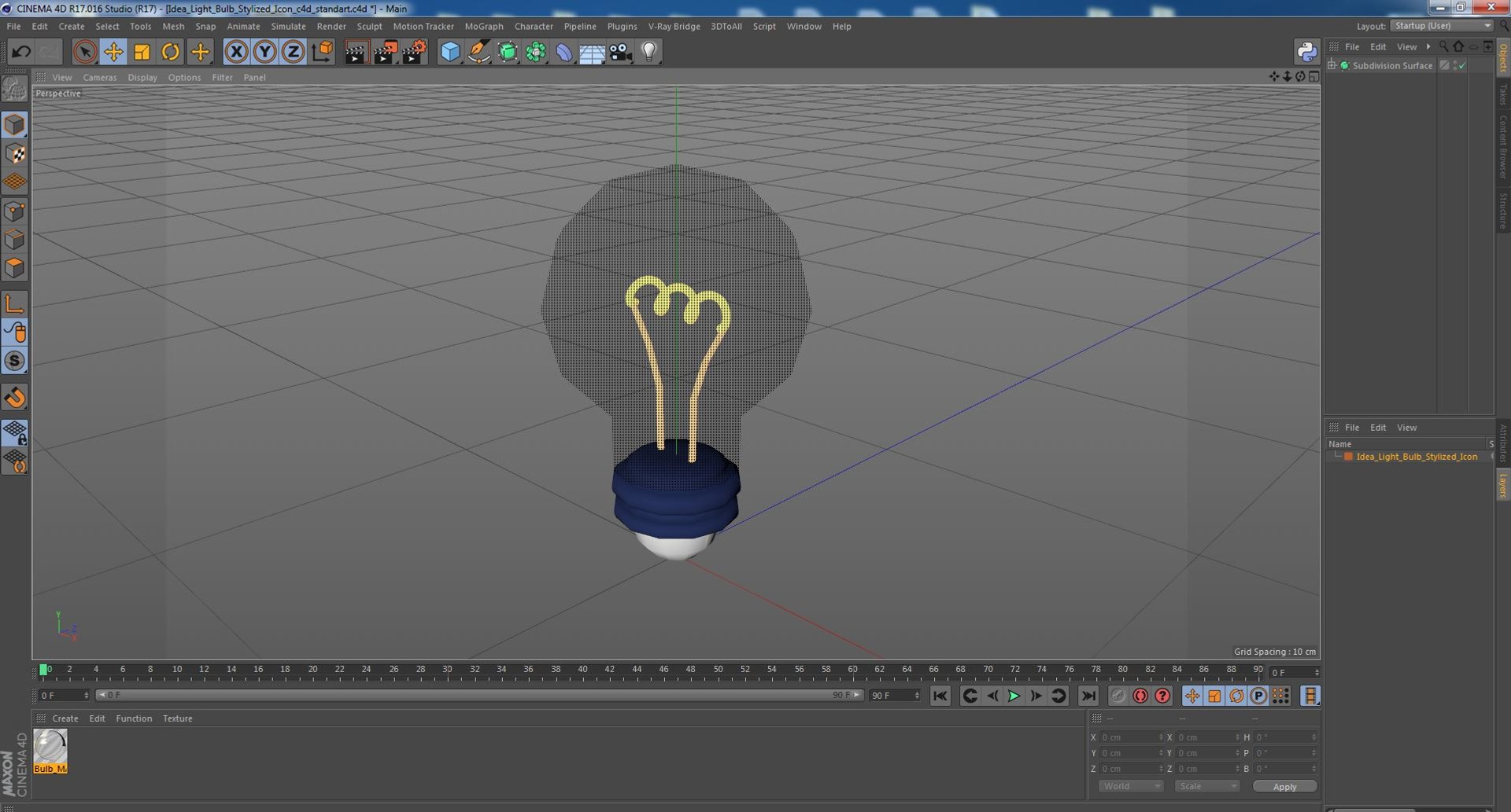 3D Idea Light Bulb Stylized Icon model - TurboSquid 2177349