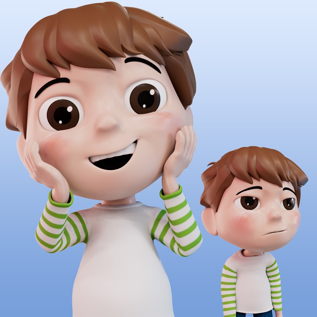3D Cartooon Boy Rigged 3D Model - TurboSquid 2022786
