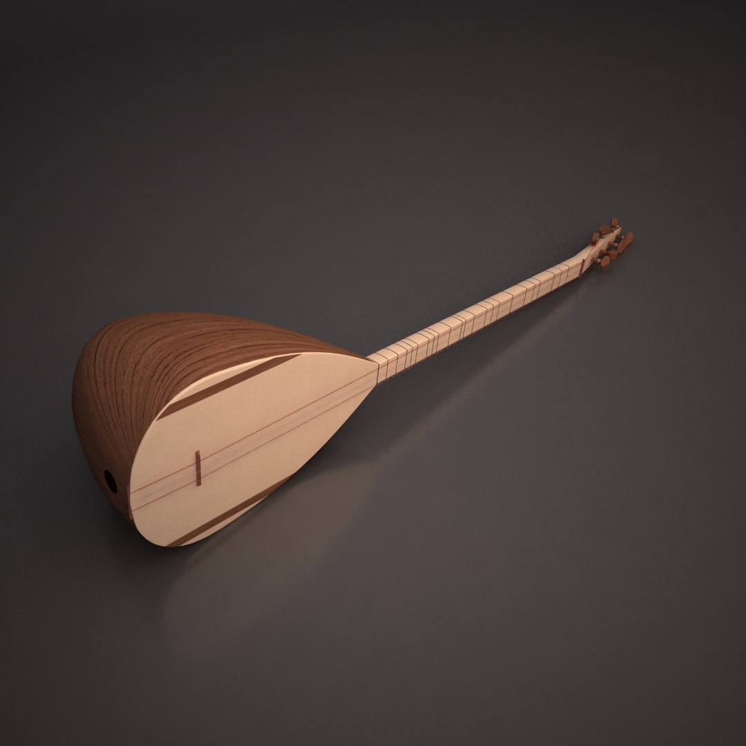 3d Saz Turkish Instrument Model