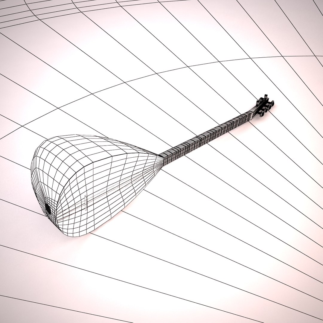 3d Saz Turkish Instrument Model