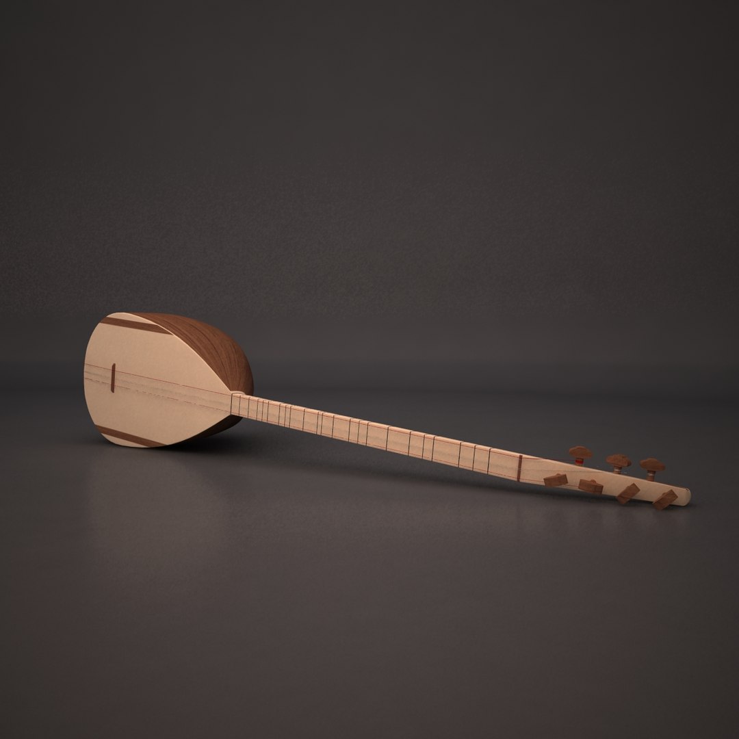 3d Saz Turkish Instrument Model