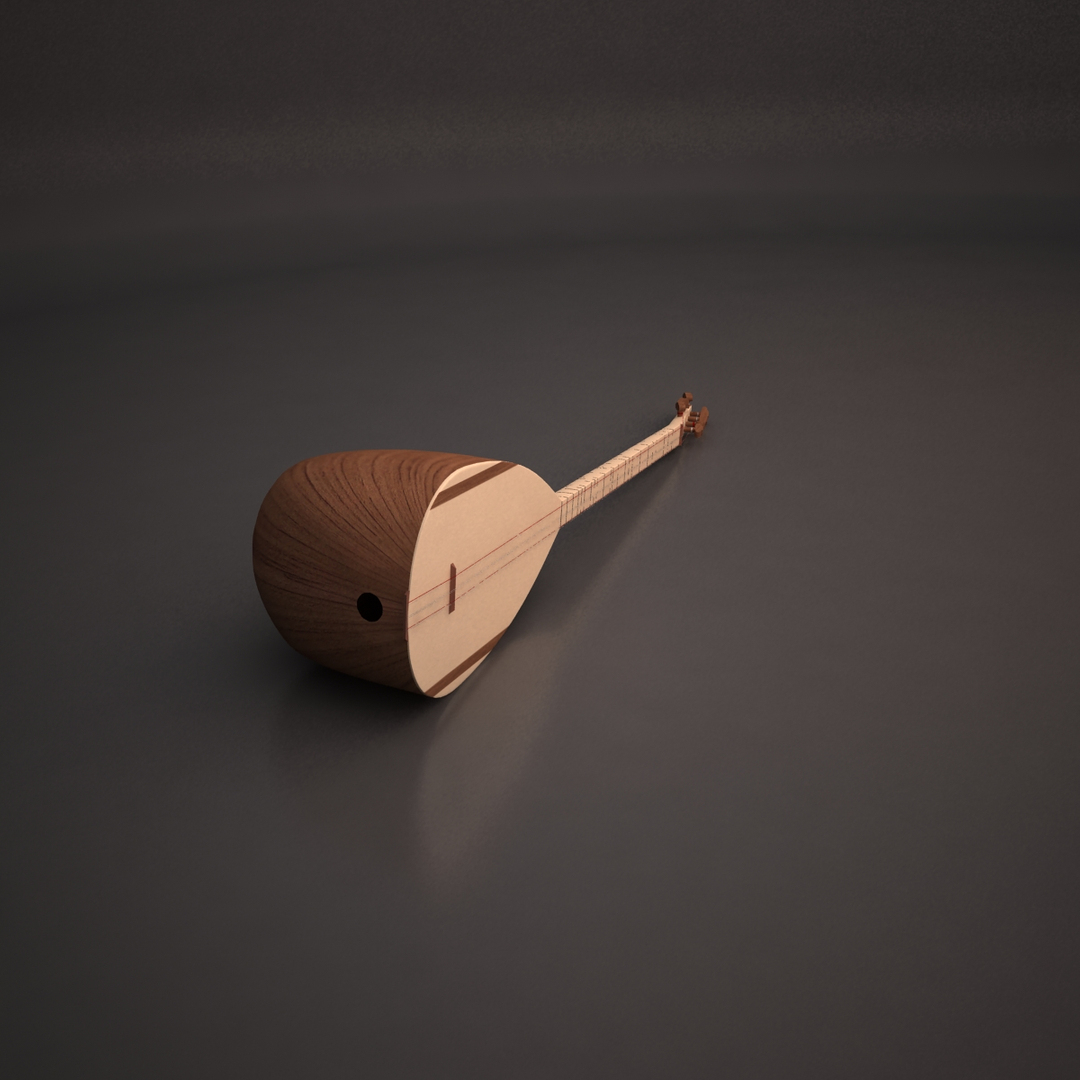 3d Saz Turkish Instrument Model