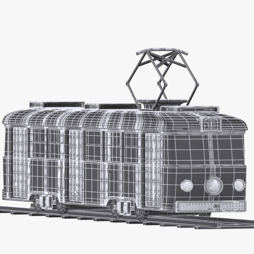 obj cartoon tram car
