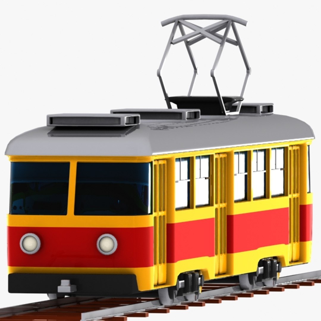 obj cartoon tram car