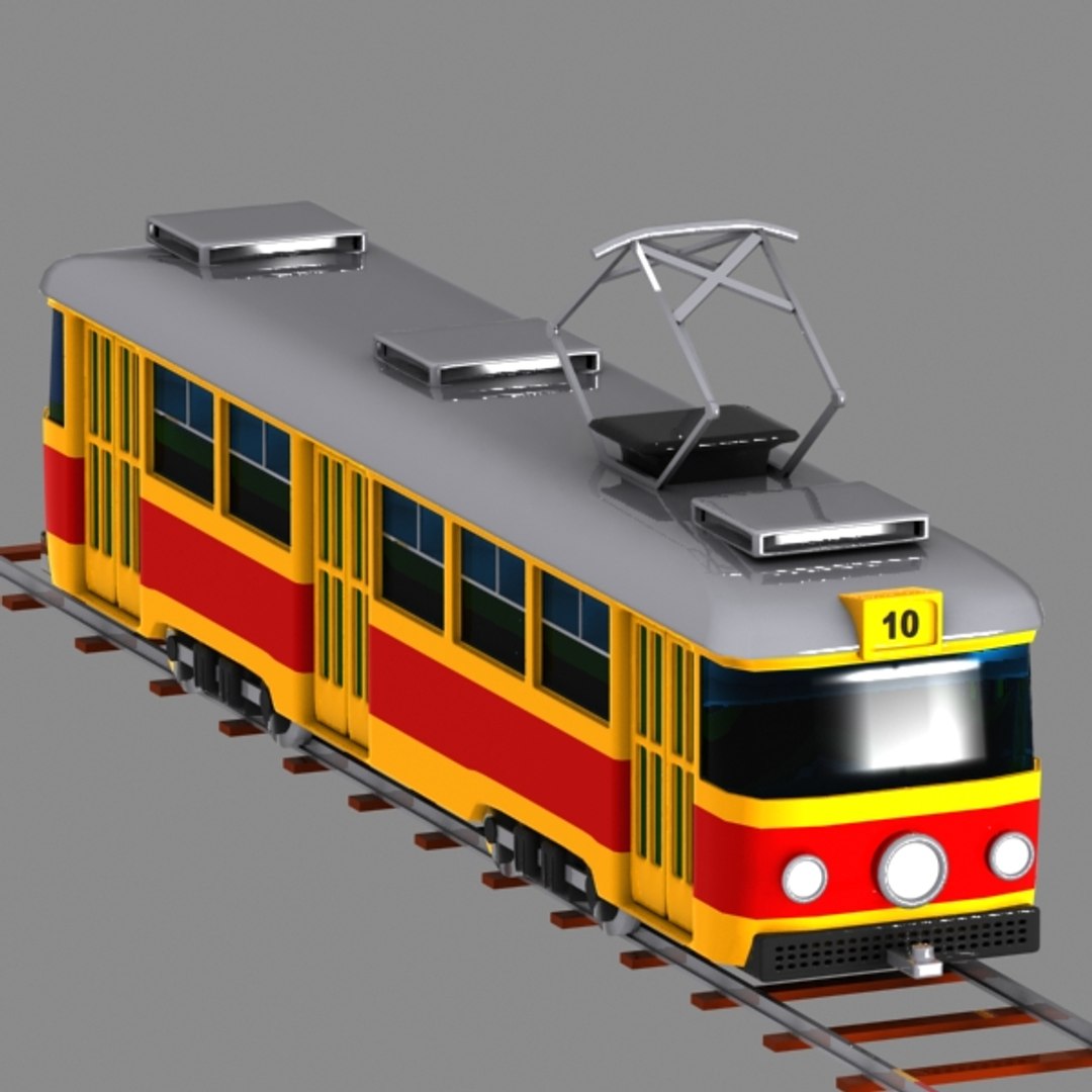 obj cartoon tram car