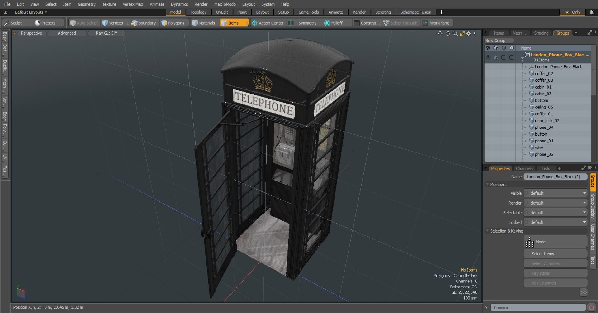 London Phone Box Black 3D model - TurboSquid 1958464