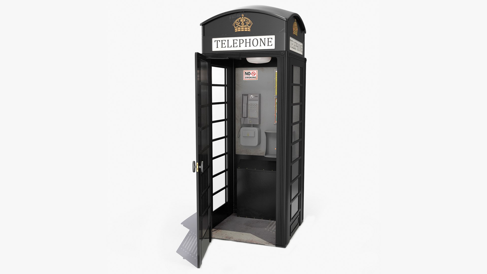 London Phone Box Black 3D model - TurboSquid 1958464