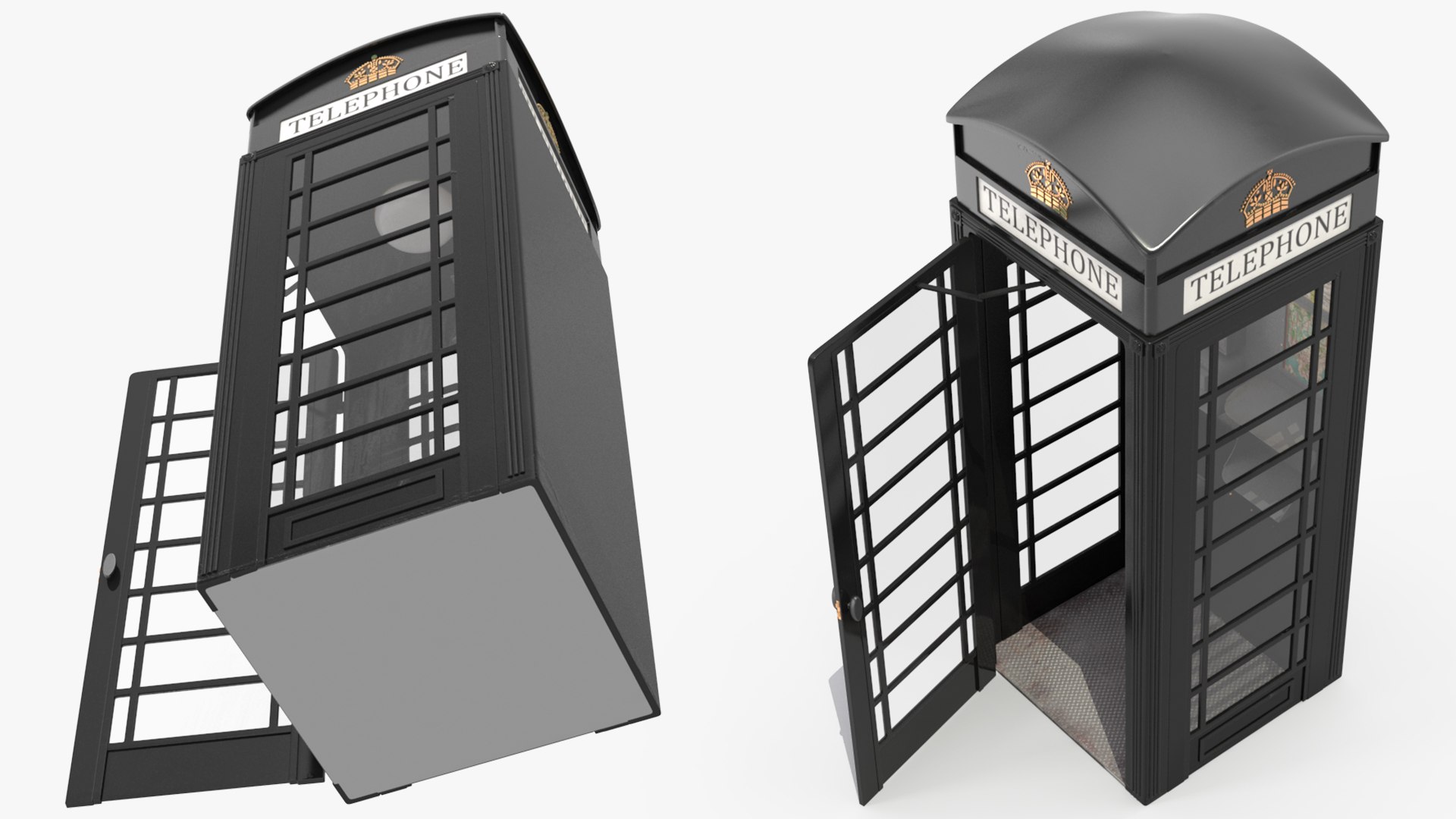 London Phone Box Black 3D Model - TurboSquid 1958464