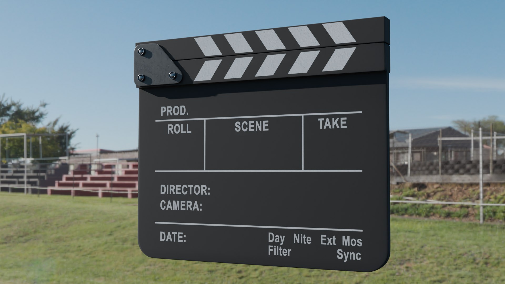Black Movie Clapboard PBR 3D Model - TurboSquid 2265836