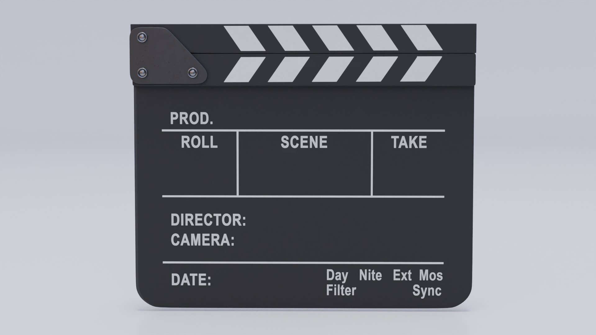 Black Movie Clapboard PBR 3D Model - TurboSquid 2265836