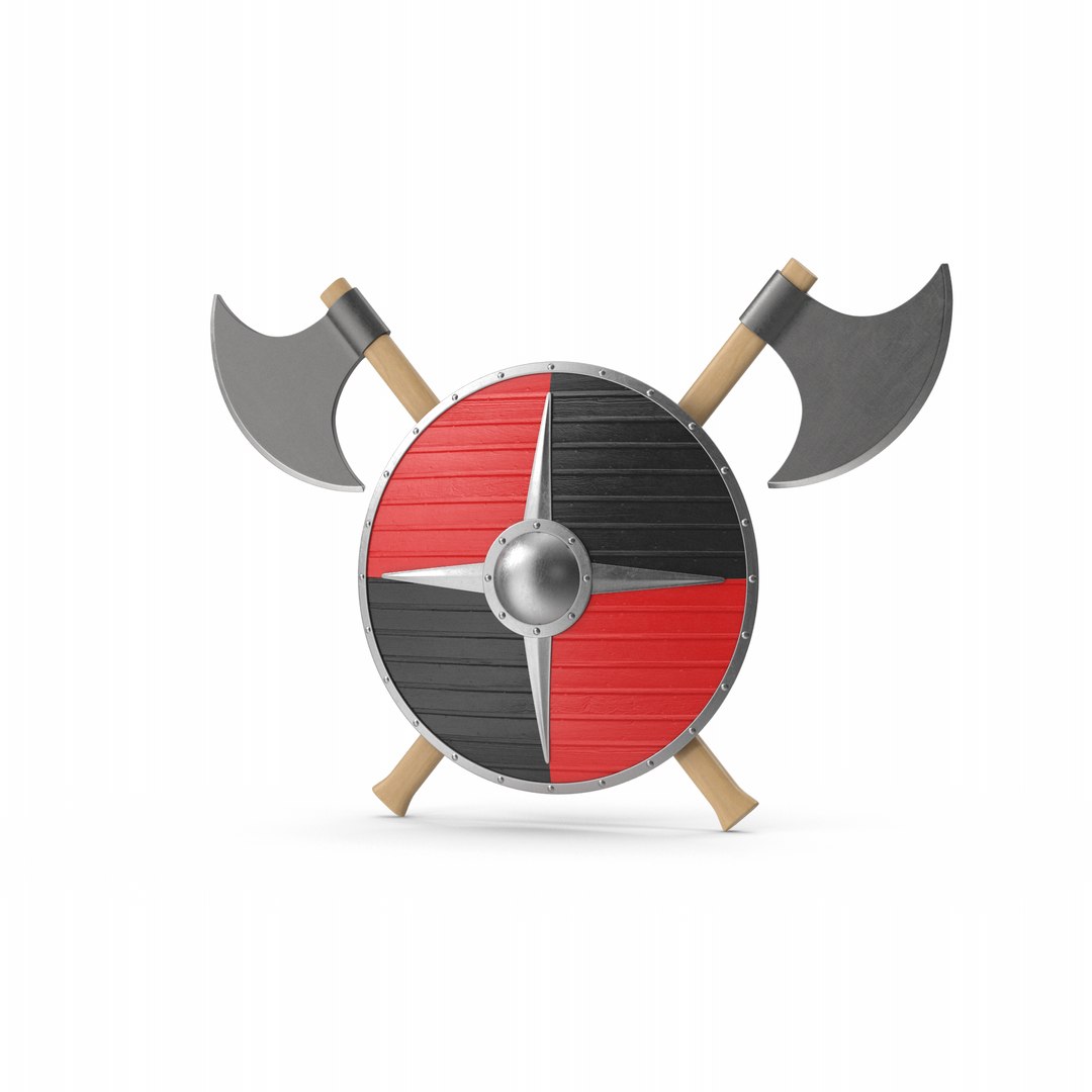 3D Viking Shield And Axes Model - TurboSquid 2253451