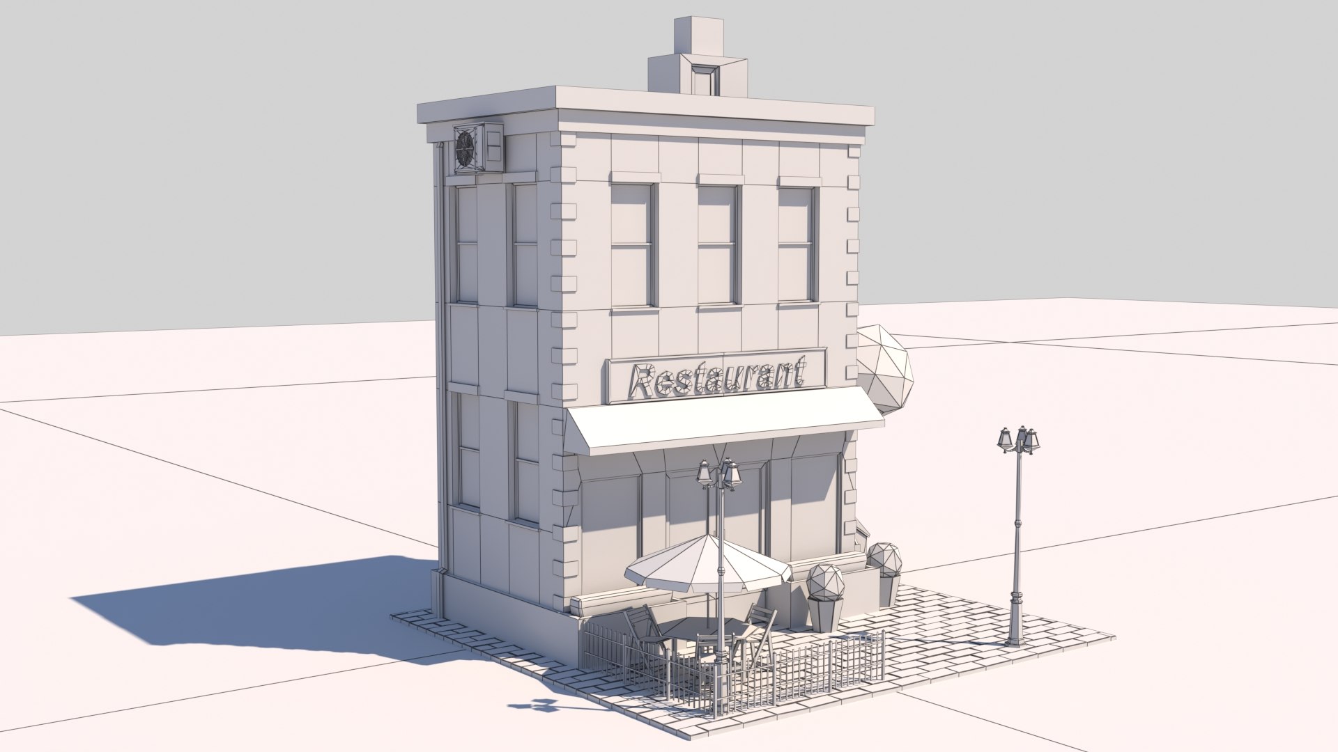 3D Stylized Restaurant 01 Building - TurboSquid 2105990
