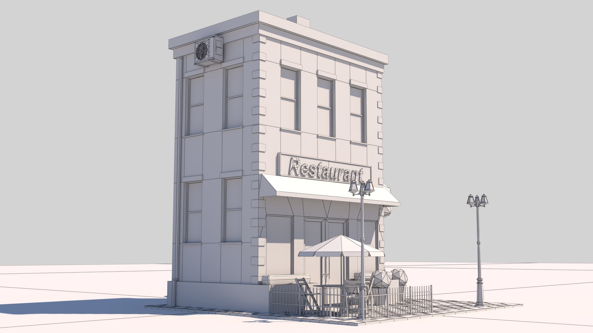 3D Stylized Restaurant 01 Building - TurboSquid 2105990