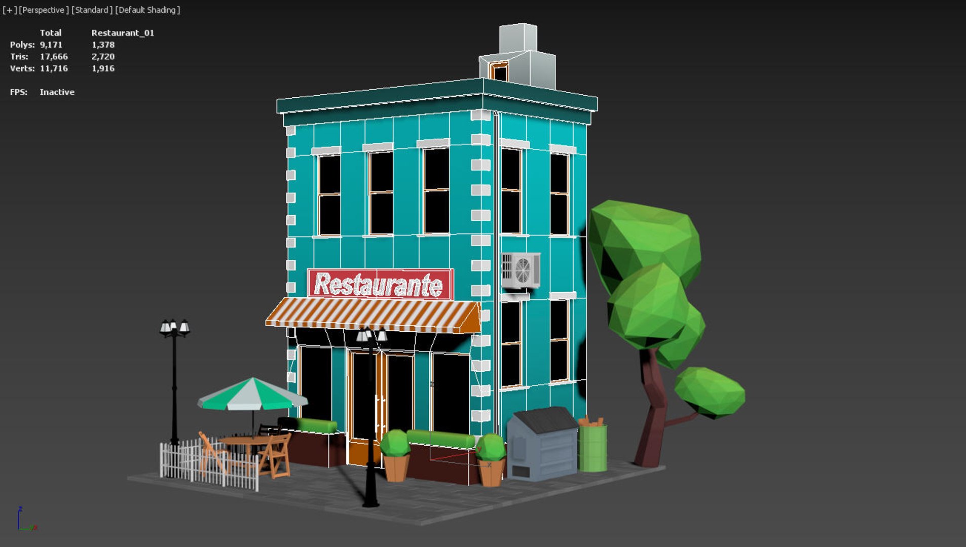 3D Stylized Restaurant 01 Building - TurboSquid 2105990