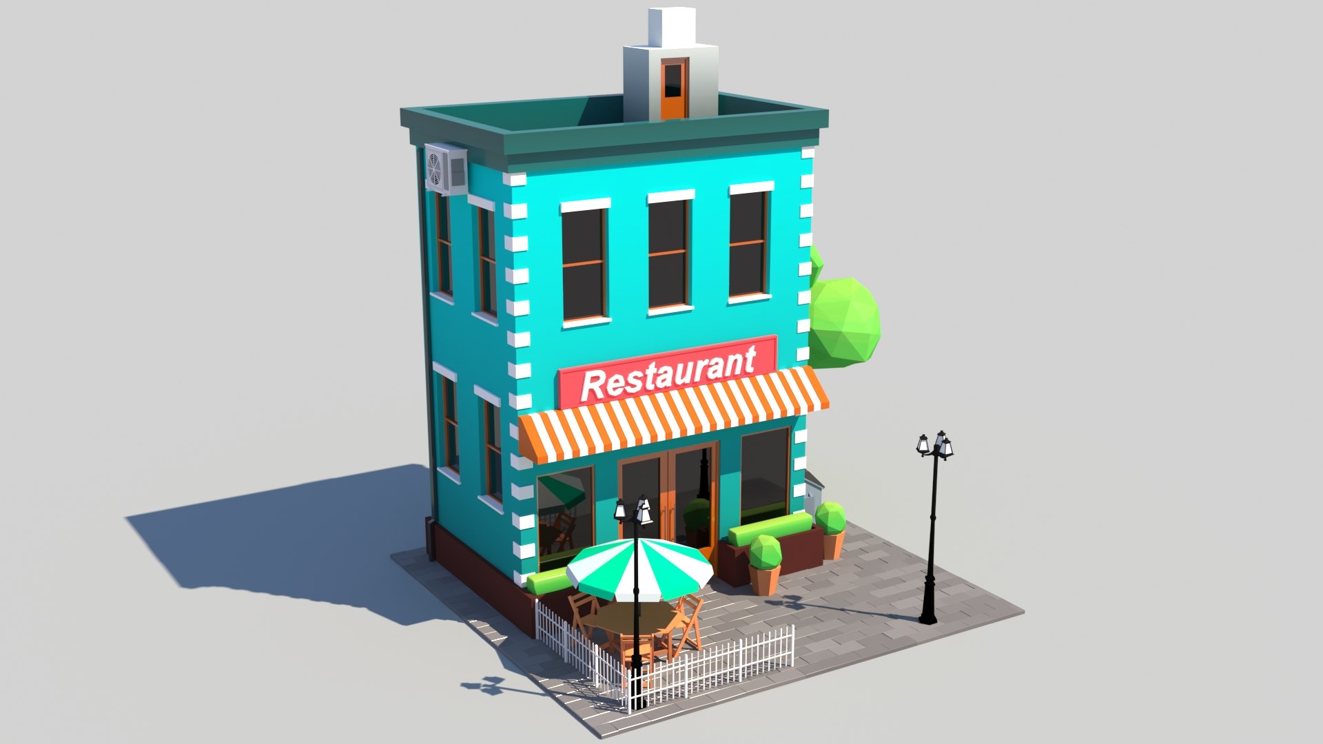 3D Stylized Restaurant 01 Building - TurboSquid 2105990
