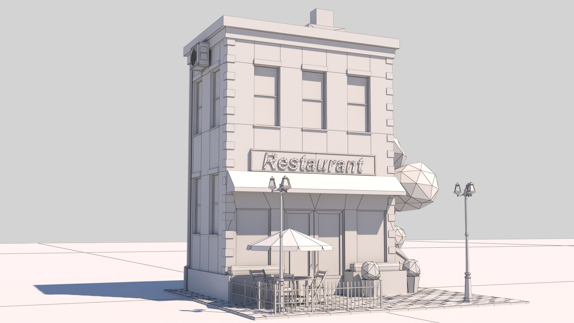 3D Stylized Restaurant 01 Building - TurboSquid 2105990