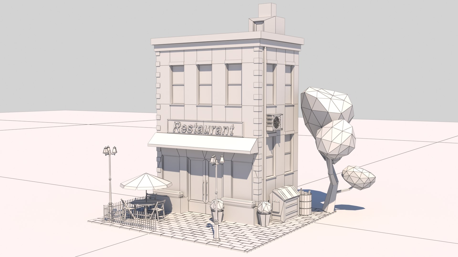 3D Stylized Restaurant 01 Building - TurboSquid 2105990