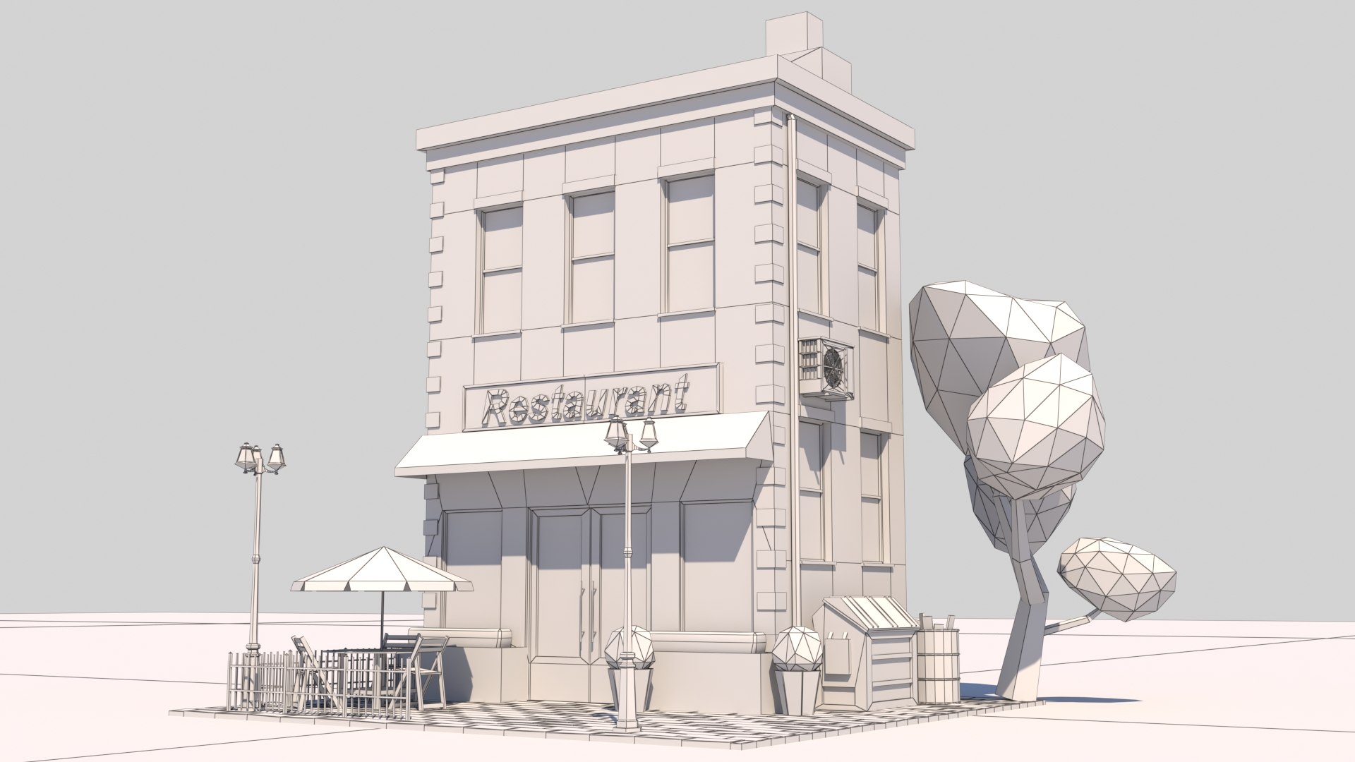 3D Stylized Restaurant 01 Building - TurboSquid 2105990