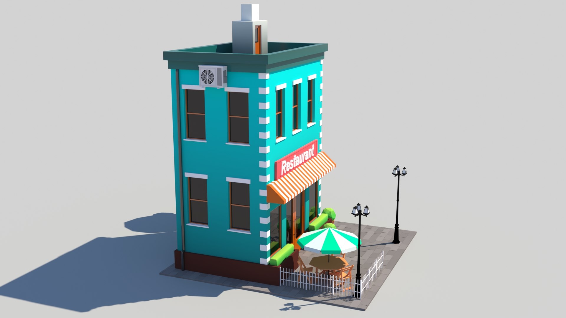 3D Stylized Restaurant 01 Building - TurboSquid 2105990