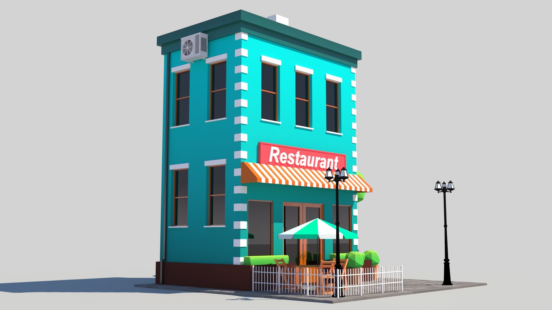 3D Stylized Restaurant 01 Building - TurboSquid 2105990