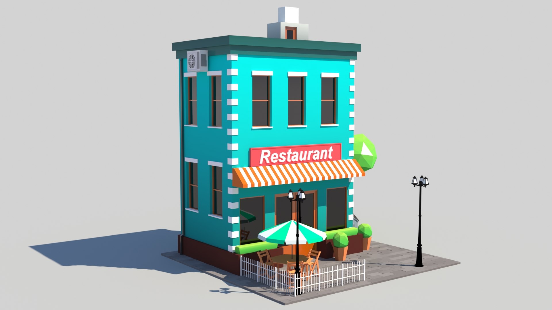 3D Stylized Restaurant 01 Building - TurboSquid 2105990